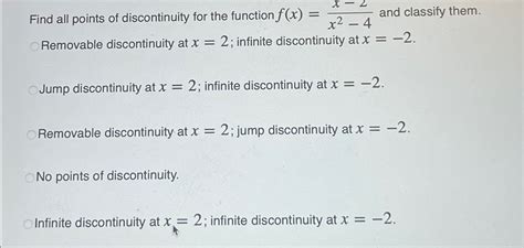 Solved Find All Points Of Discontinuity For The Function