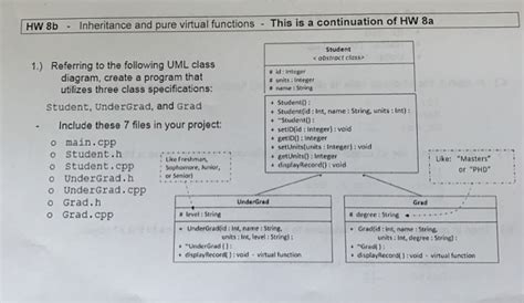 Solved Hw 8b Inheritance And Pure Virtual Functions This