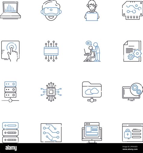 webpage line icons collection interactivity navigation design