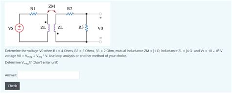 Solved Determine The Voltage V0 When