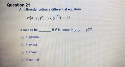 Solved An Nth Order Ordinary Differential Equation F X Y