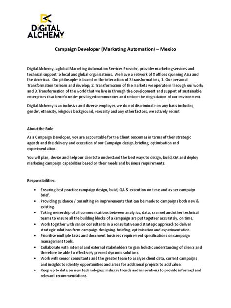 jd campaign developer mexico download free pdf marketing computing