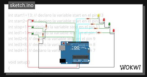 programa de 3 pulsadores y 4 leds johan wokwi esp32 stm32 arduino simulator