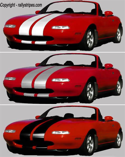 Mazda Miata 6″ And 8″ Racing Stripes Automobile Racing Stripes