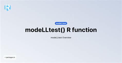 Modelltest R Function From Modelltest R Packages