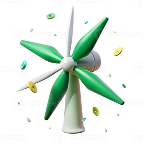 Beautiful Rustic Rotating Wind Turbine Blades Cutout For Green Energy