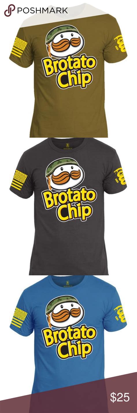 Coyote Brown Brotato Chip Short Sleeve Crew Neck Trendy Tshirts