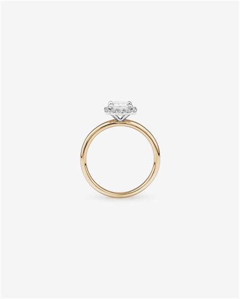 146 Carat Tw Emerald Cut Laboratory Grown Diamond Halo Engagement Ring