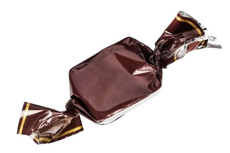 Premium Photo Brown Paper Wrapped Candy Isolated On White Background