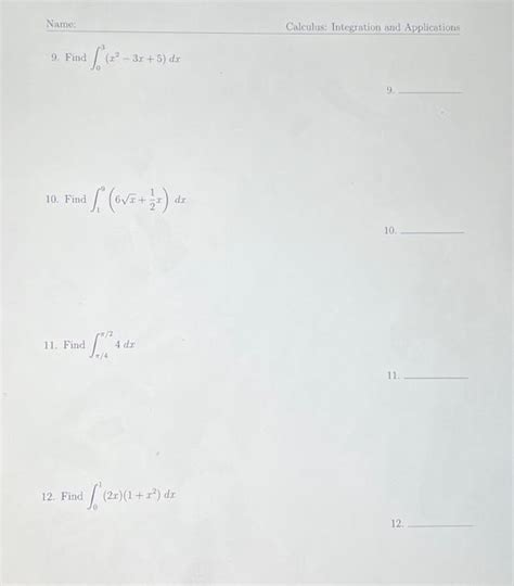 Solved Name Calculus Integration And Applications Find Chegg