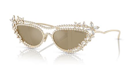 Tiffany And Co Tf3109bk Xl 54 17 With Yellow Lenses And Gold Frame