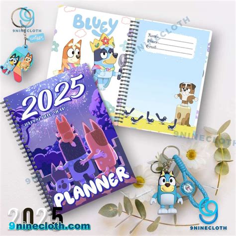 [free Shipping 20 Off] Bluey 2025 Planner Notebook 9ninecloth