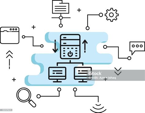 사전 구축된 가상 머신 개념 Rdp 또는 가상 컴퓨터 스톡 일러스트레이션 데스크톱 공유 벡터 아이콘 디자인 클라우드 컴퓨팅 및