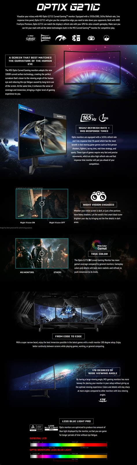 Msi Optix In Fhd Va Hz Freesync Premium Curved Gaming Monitor Optix G C Msy Com Au