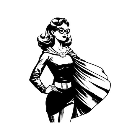 Black And White Superhero Vector