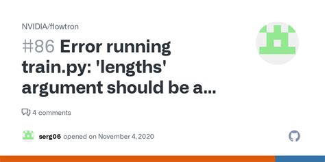 Error Running Train Py Lengths Argument Should Be A 1D CPU Int64