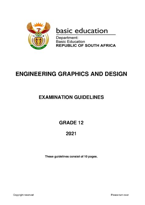 2021 Egd Gr 12 Exam Guidelines Eng Engineering Graphics And Design Examination Guidelines