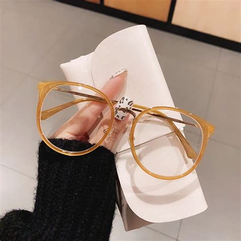 Large Frame Oval Myopia Glasses Female Round Face Thinner