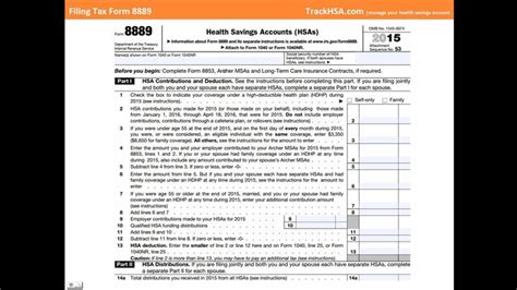 How To File Hsa Tax Form 8889 Tax Forms Health Savings Account Filing Taxes