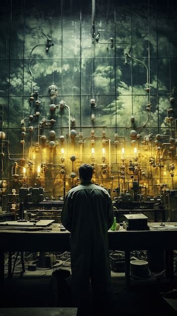 Человек работающий в лаборатории ядерных исследований Бесплатно Фото