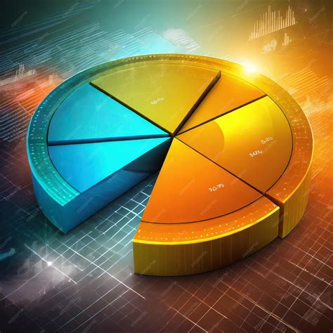 Premium Photo 3d Pie Chart On Coloured Background Generated With Ai Technology