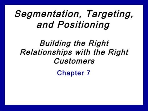market segmentation pdf