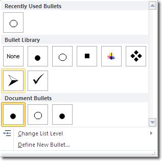 Bullets In Word