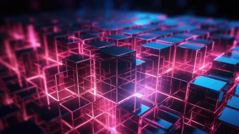 Premium Photo Abstract Laser Cube Background 3d Render With Generative Ai Technology