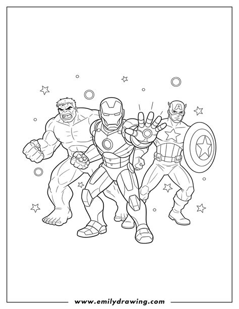 Marvel Avengers Coloring Pages Emily Drawing