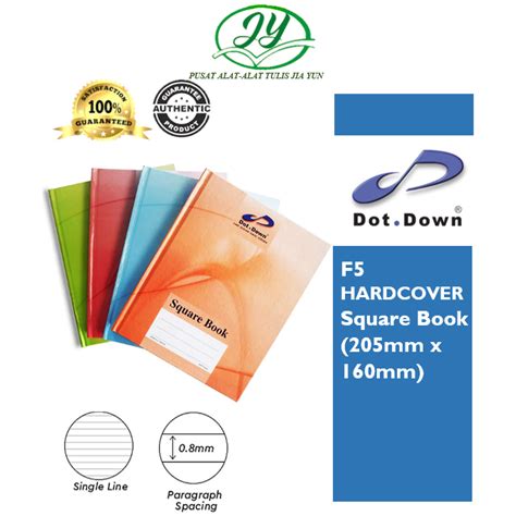 Dot Down Hardcover Square Book Single Line Logbook Buku Log Foolscap Notebook F5 Size 205mm X