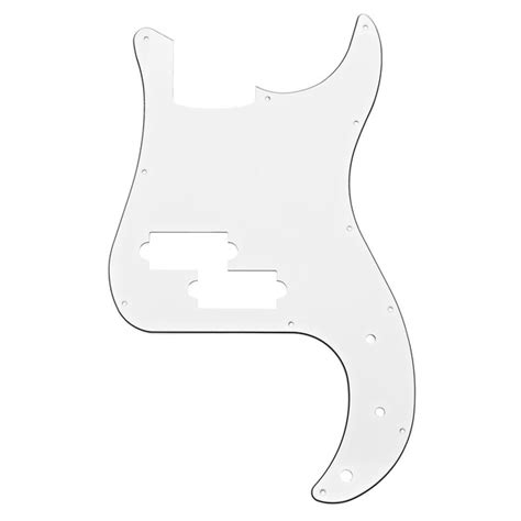 Guitarworks 11 Hole Split Coil Bass Scratchplate White At Gear4music