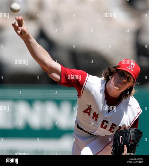 Los Angeles Angels Jered Weaver Pitches Against The Toronto Blue Jays