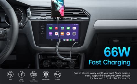 Amazon Com USB Type C Coiled Cable Fast Charging FT FT Pack Android Auto Charging Cord