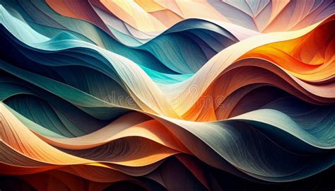 Waves Of Textured Fabric Creating An Abstract And Colorful Visual With Dynamic Flow And Depth