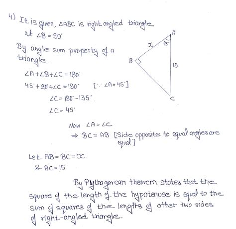 Solved Please Explain With The 45 45 90 Degree Formula Hypotenuse Leg X Course Hero