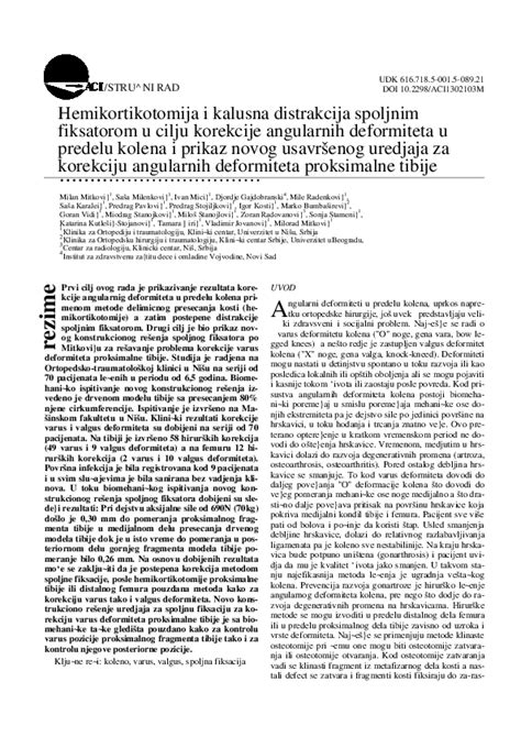 Pdf Knee Angular Deformity Correction Using Unicorticotomy And Callus