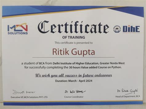 Ritik Gupta On Linkedin Pythoncertification Codingpro