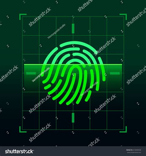 Set Fingerprint Vector Flat Line Icons Stock Vector Royalty Free Shutterstock