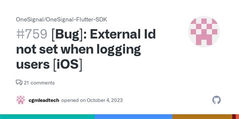 Bug External Id Not Set When Logging Users Ios · Issue 759 · Onesignalonesignal Flutter