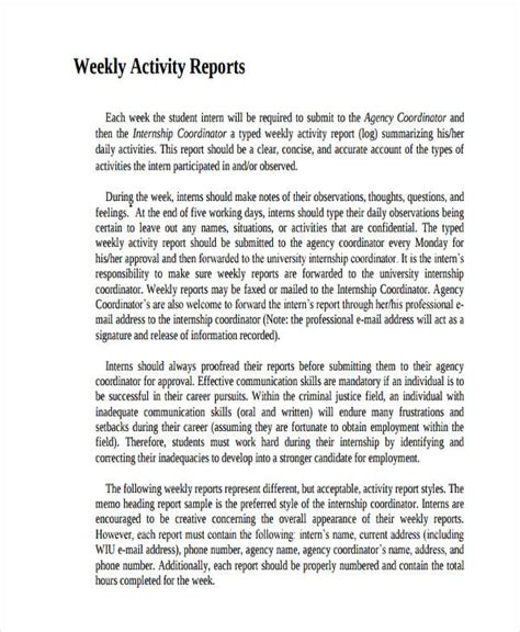 Activity Report 28 Examples Format Pdf