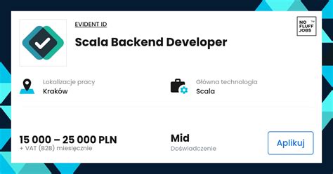praca scala backend developer backend evident id kraków no