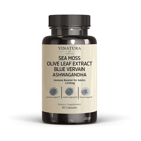 Sea Moss Blue Vervain Olive Leaf Extract Ashwagandha 1250mg Vinatura Supplements
