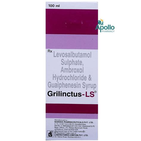 Grilinctus Ls Syrup 100 Ml Price Uses Side Effects Composition