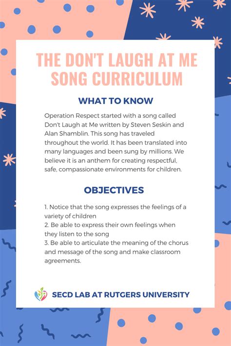 The Dont Laugh At Me Song An Sel Curriculum Me Me Me Song