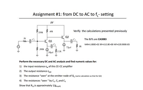 Perform The Necessary Dc And Ac Analysis And Find