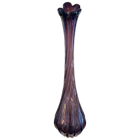 Tall Amethyst Murano Art Glass Vase At 1stdibs Tall Art Glass Vase