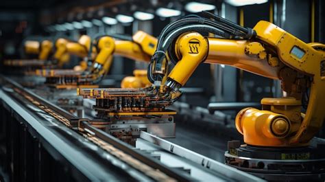 Premium Photo Robot Arms With Conveyor Line