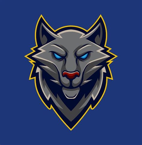 프리미엄 품질의 스톡 벡터가 있는 늑대 E스포츠 로고 그림 프리미엄 벡터