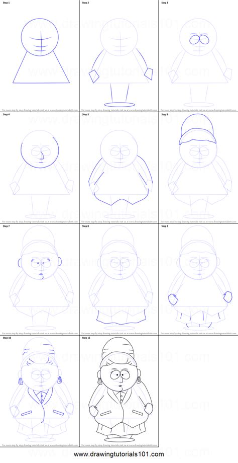 How To Draw Grandpa Marvin Marsh From South Park Printable Drawing Sheet By Drawingtutorials101