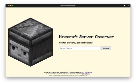 Github Andrews54757 Mcobserver Minecraft Server Status Observer